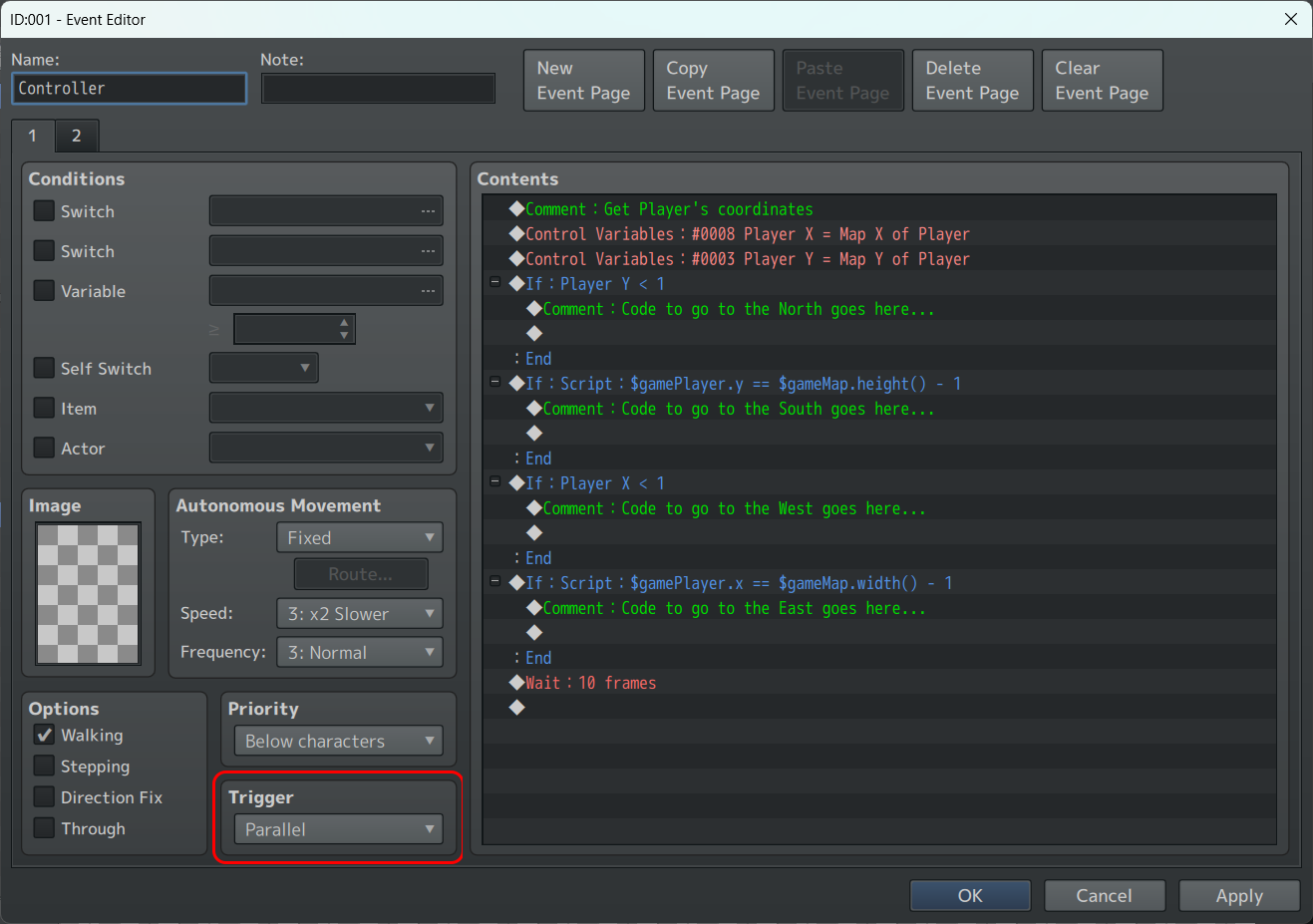 Eventing (RPG Maker MV) – Aerosys' Blog